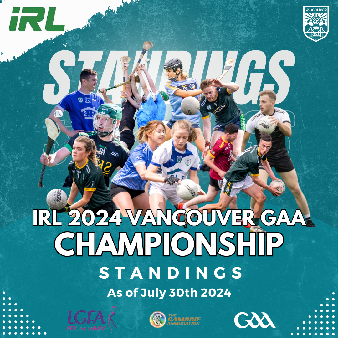 Current standings of the IRL Vancouver GAA 2024 Championship as of July ...
